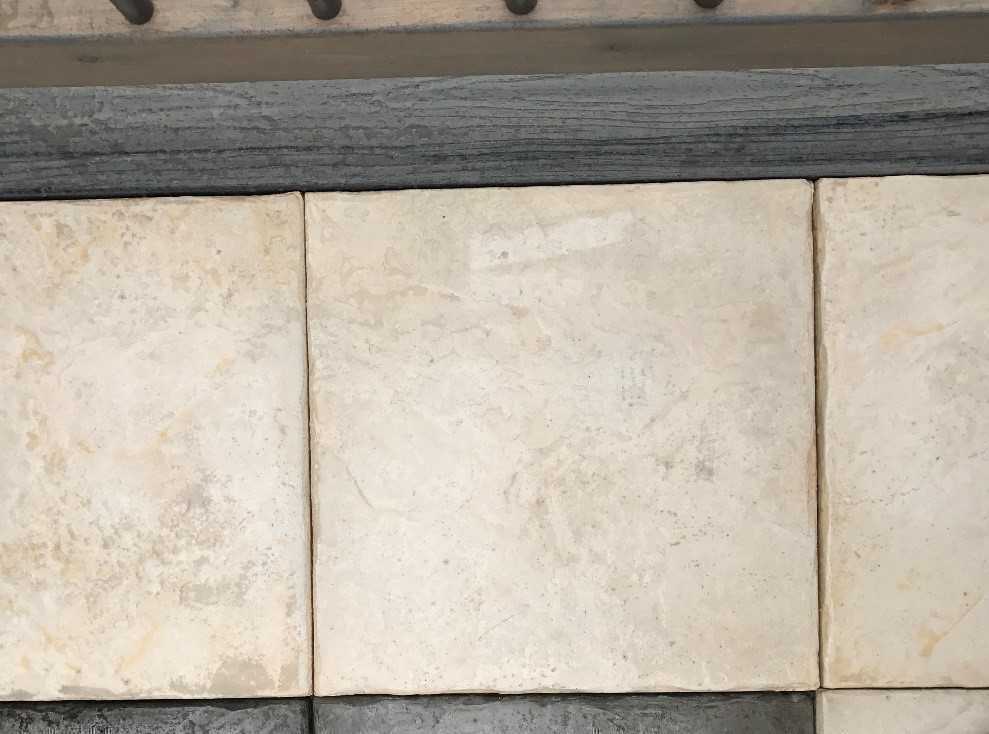 Limestone Border on Cobblestone Gray Deck | DekTekTile - Precast ...